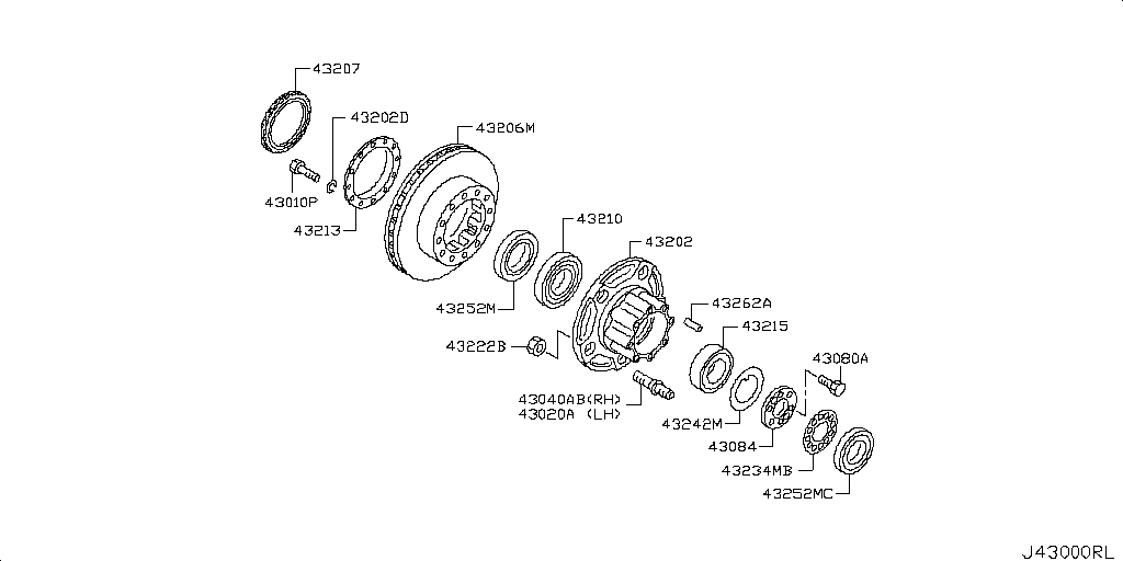 43202-HJ00A Hub Nissan | YoshiParts