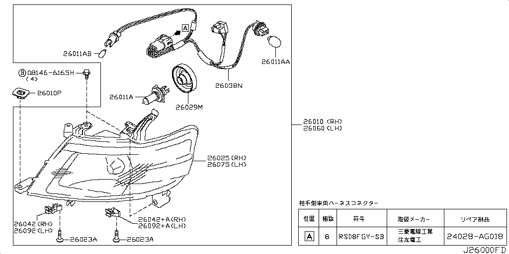 26038-1GK1A Harness Assembly Nissan | YoshiParts