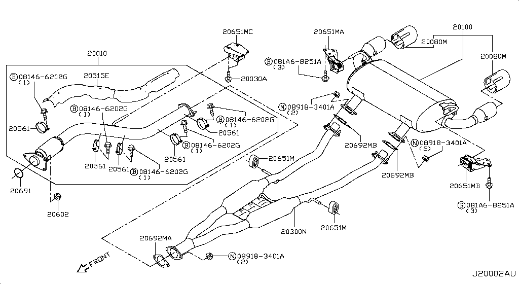 20010-4GD0A Tube Exhaust Fr Nissan | YoshiParts