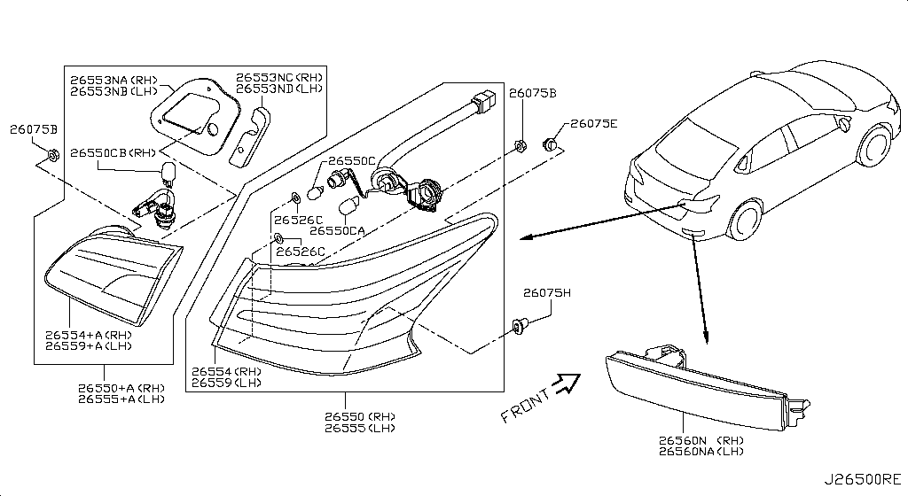 26554-3SB0A C/Lamp Assy,Rh Nissan | YoshiParts