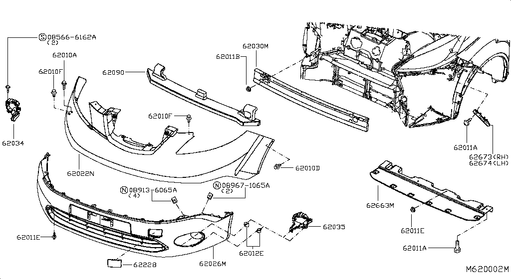 F2026-4FAMH Fascia Fr Bmpr Nissan | YoshiParts