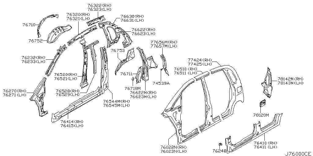 76225-4A0A0 Reinforcement Assembly Nissan | YoshiParts