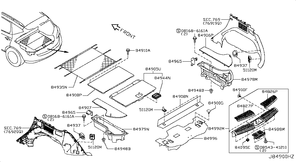 84992-1AA0B Plate-Luggage Nissan | YoshiParts