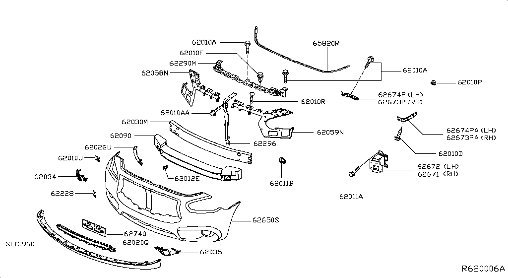 65820-3JA0A Seal Assy-Hood, Nissan | YoshiParts