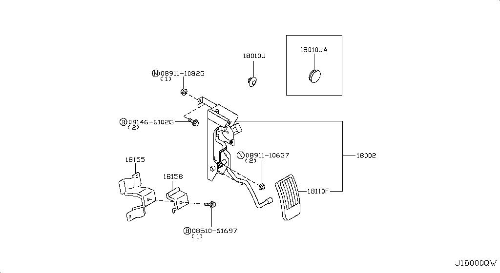 18002-VM00B Lever Complete Nissan | YoshiParts