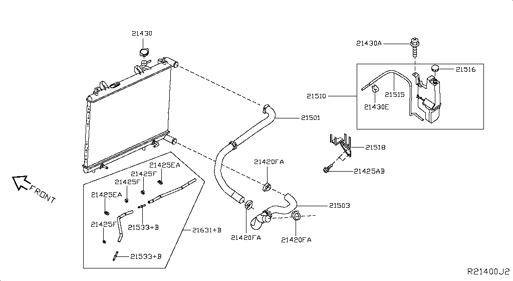 21503-3JA0A Hose-Bottom Nissan | YoshiParts