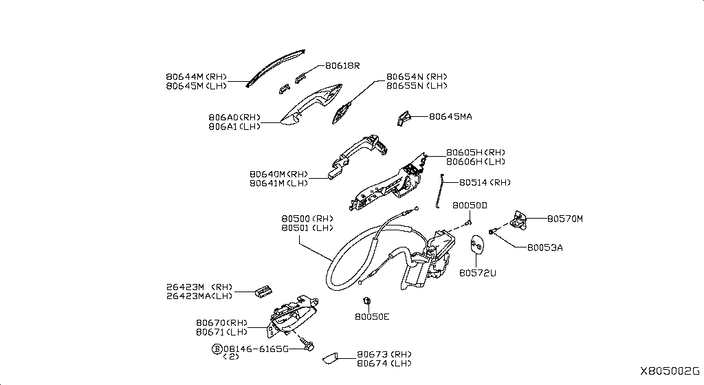 80640-5NA0A Grip-Outside Rh Nissan | YoshiParts