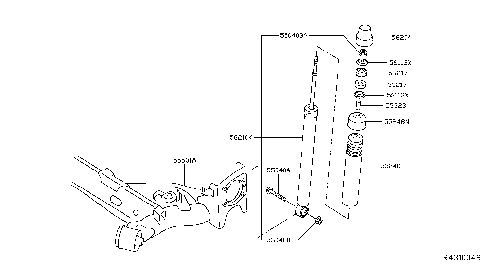E6210-3NF1J Absorber-Shock Nissan | YoshiParts