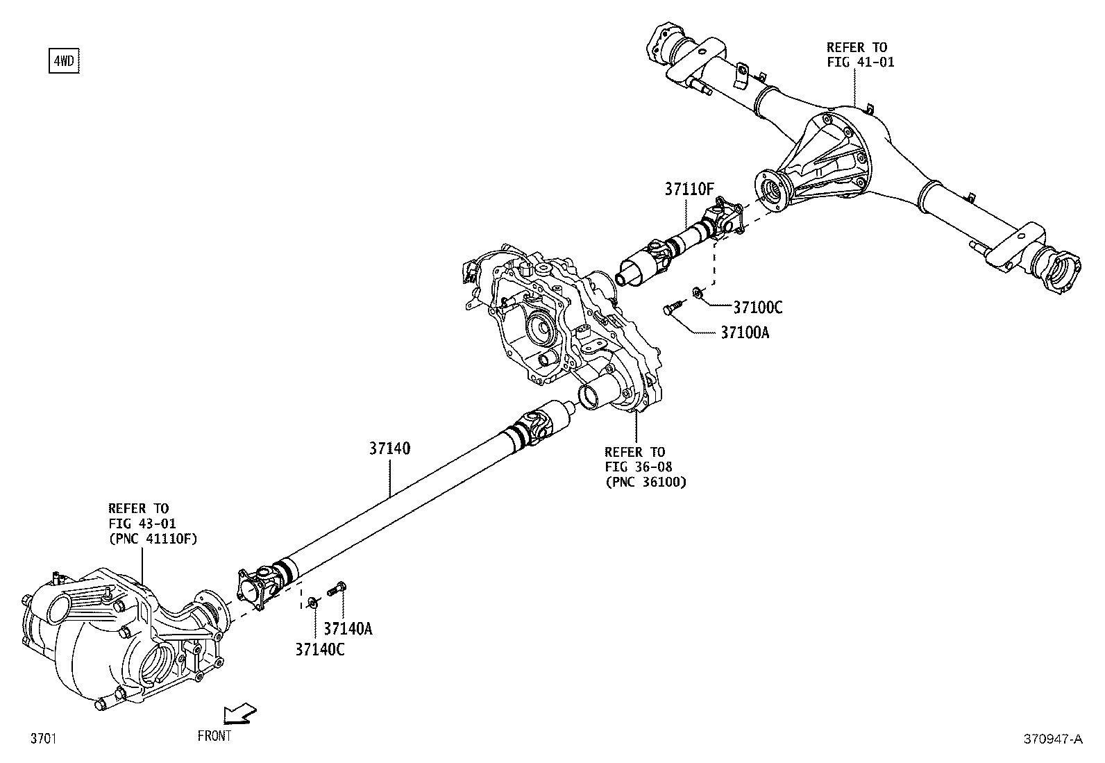 37140-B5020 Shaft Assy, Propeller, Front Toyota | YoshiParts