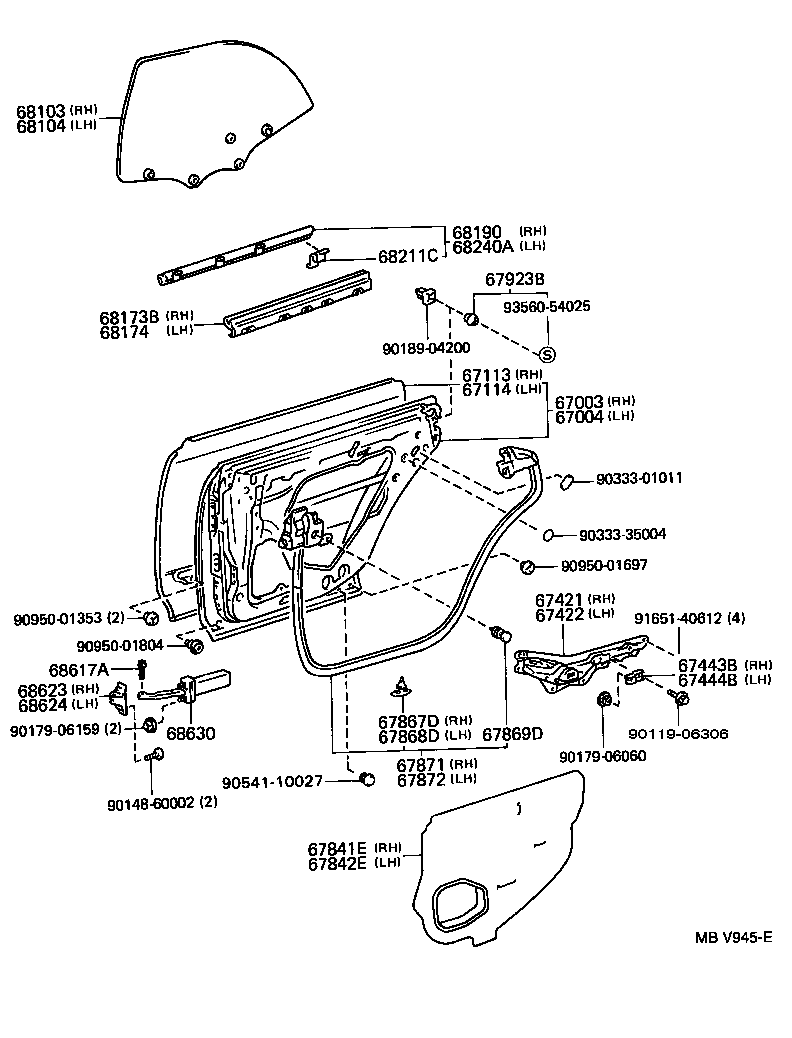 67004-30360 Panel Sub-Assy, Rear Door, Lh Toyota | YoshiParts