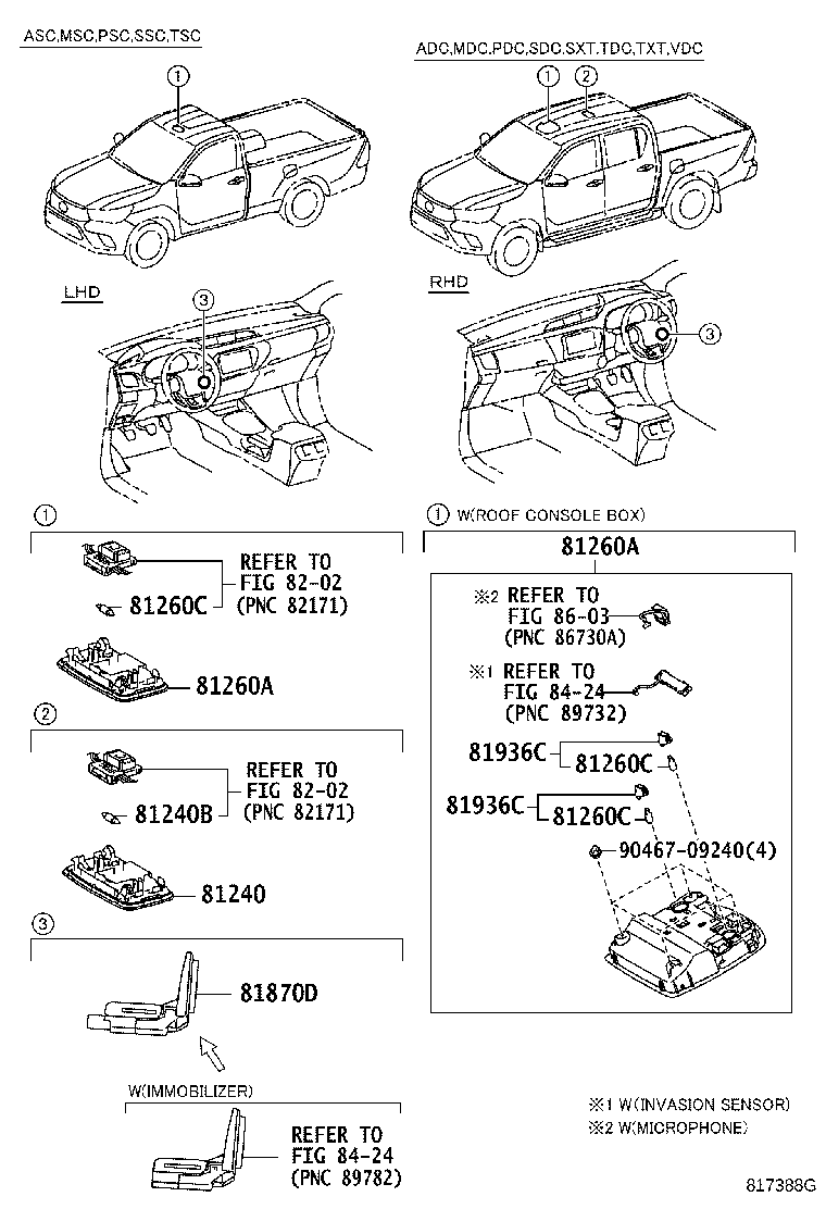 81240-0K070-C0 Lamp Assy, Room, No.1 Toyota | YoshiParts