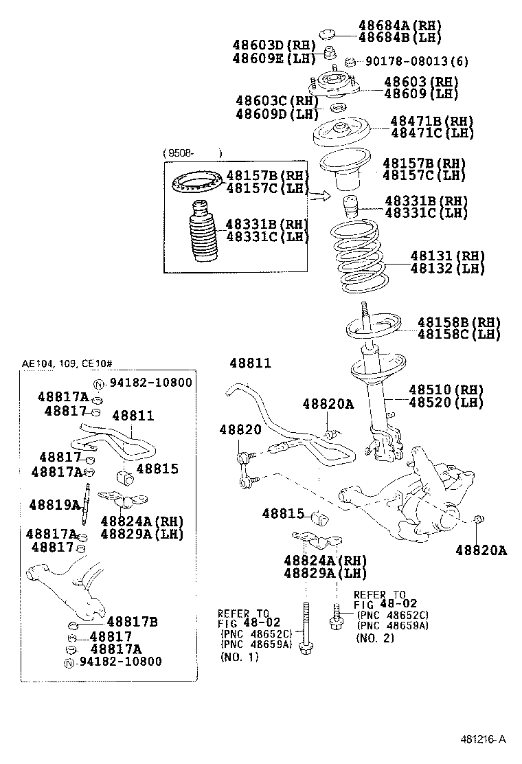 48609-12330 Support Sub-Assy, Front Suspension, Rh Toyota | YoshiParts