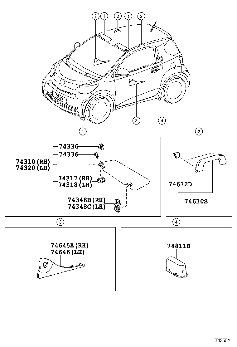 74610-52020-B0 Grip Assy, Assist Toyota | YoshiParts