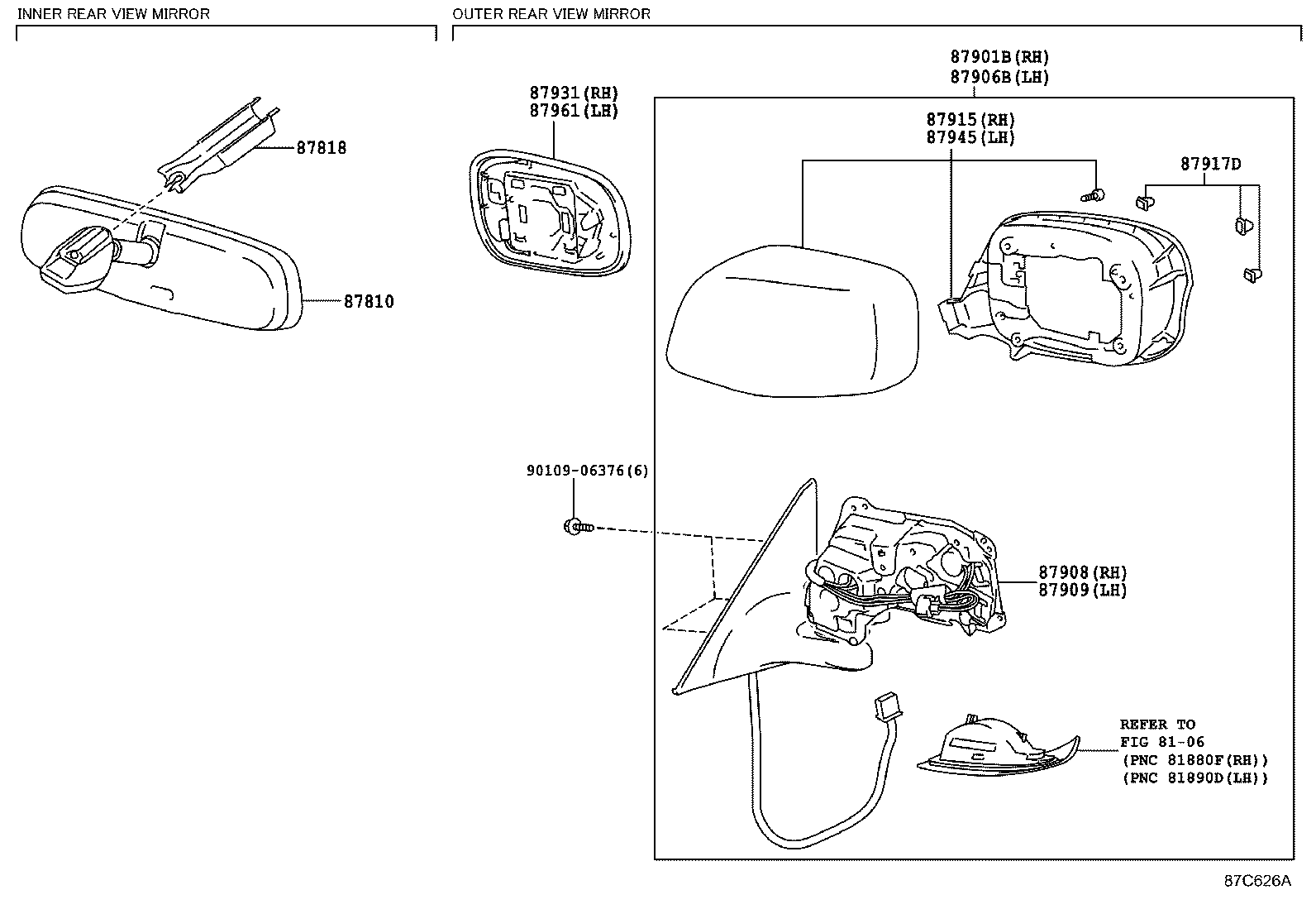 87908-30A00-C0 Actuator Assy, Outer Mirror, Rh Lexus | YoshiParts