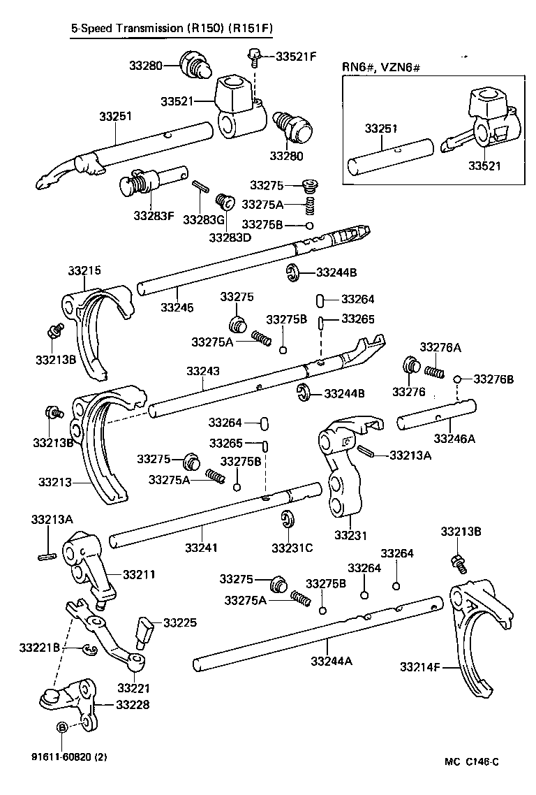 33280-35070 Pin Assy, Reverse Restrict Toyota | YoshiParts