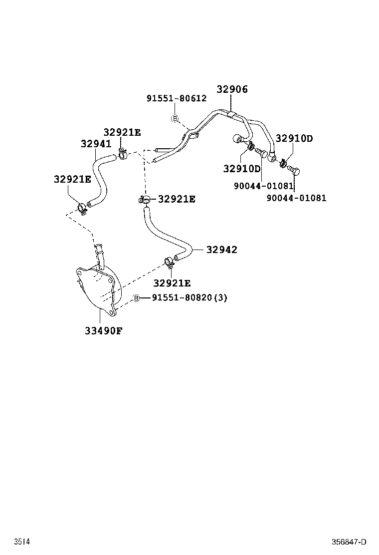32941-B4011 Hose, Oil Cooler Inlet, No.1 Toyota | YoshiParts