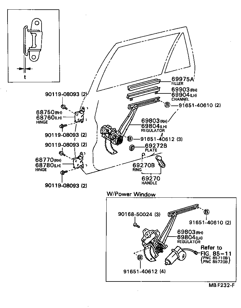 69260-12010-46 Handle Assy, Door Window Regulator Toyota | YoshiParts