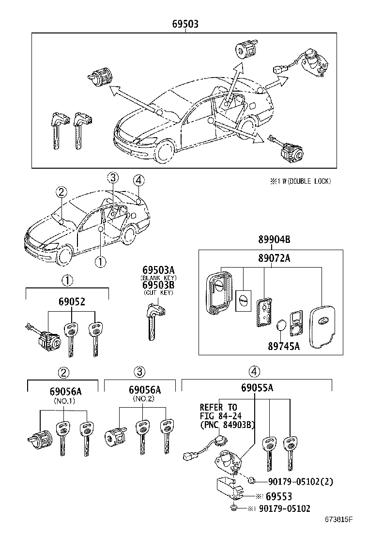 69005-30B00 Cylinder Set, Lock Lexus | YoshiParts
