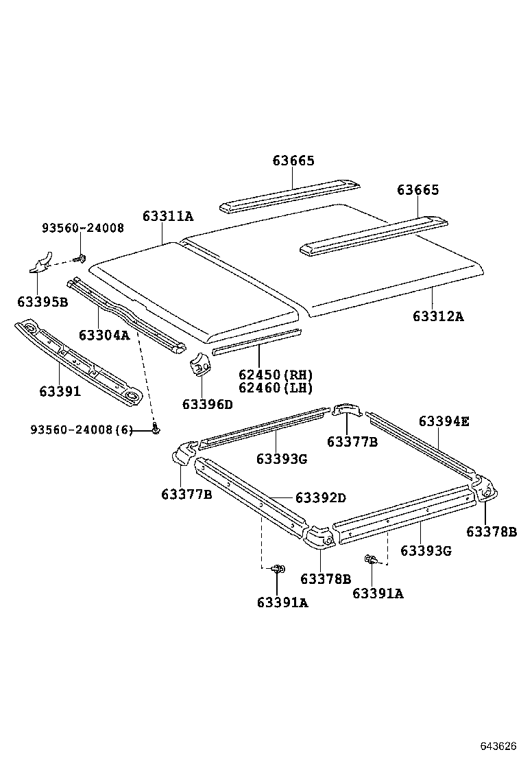 61815-90K00-B0 Garnish Assy, Roof Side Rail, Rear Rh Toyota | YoshiParts
