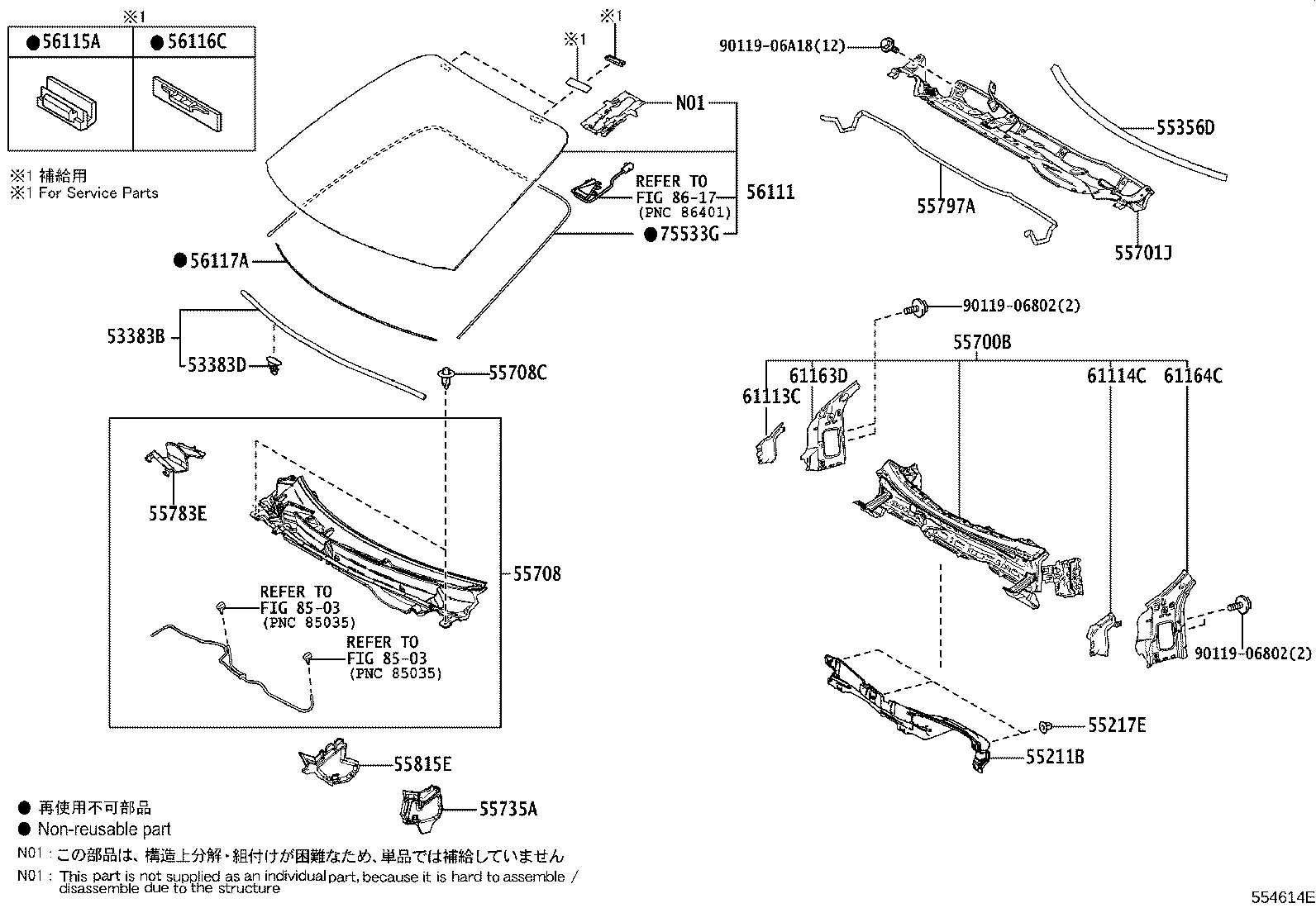 55783-K0010 Louver, Cowl Top Ventilator, Ctr No.1 Toyota | YoshiParts