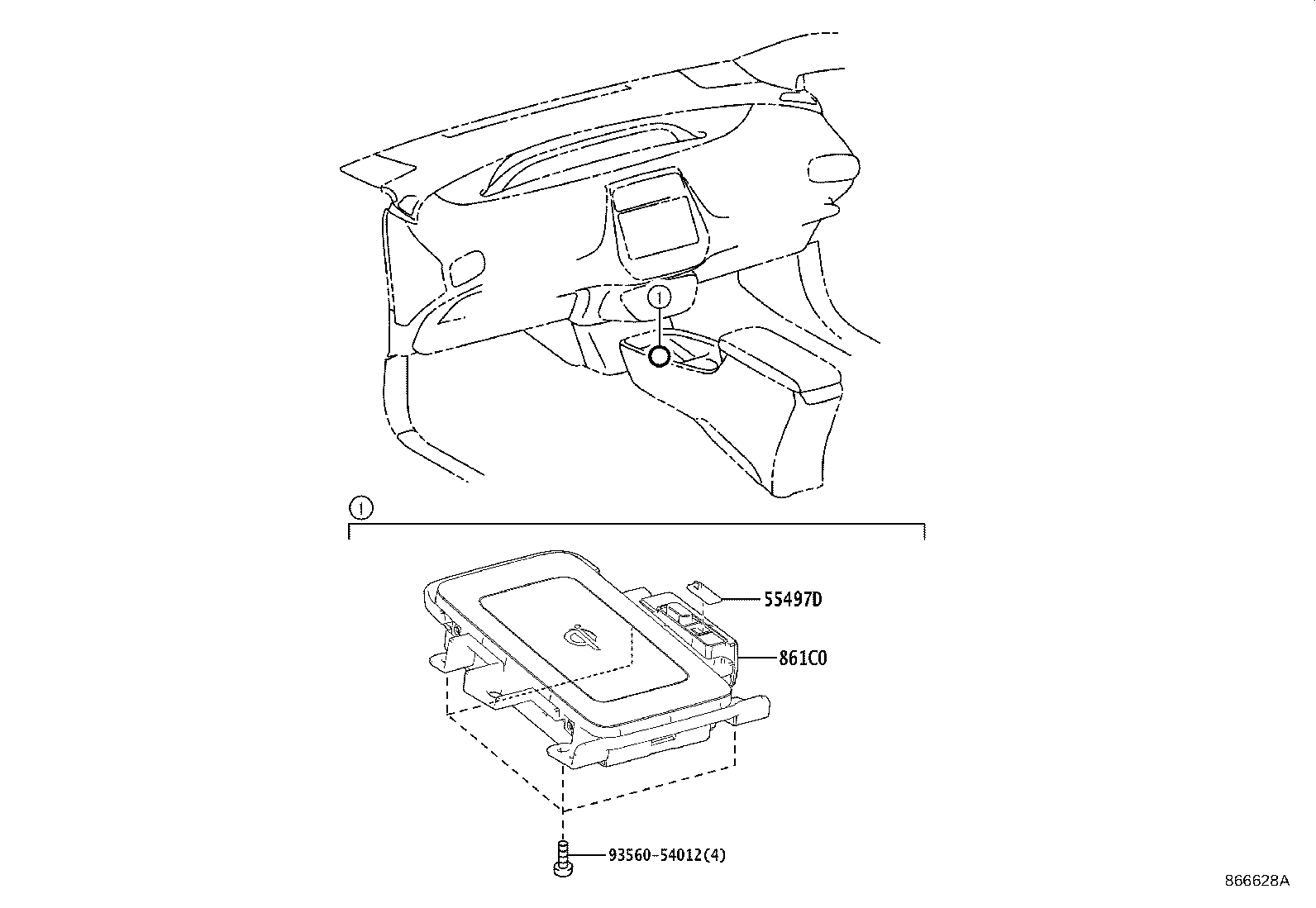 861C0-47011-C0 Cradle Assy, Mobile Wireless Charger Toyota | YoshiParts