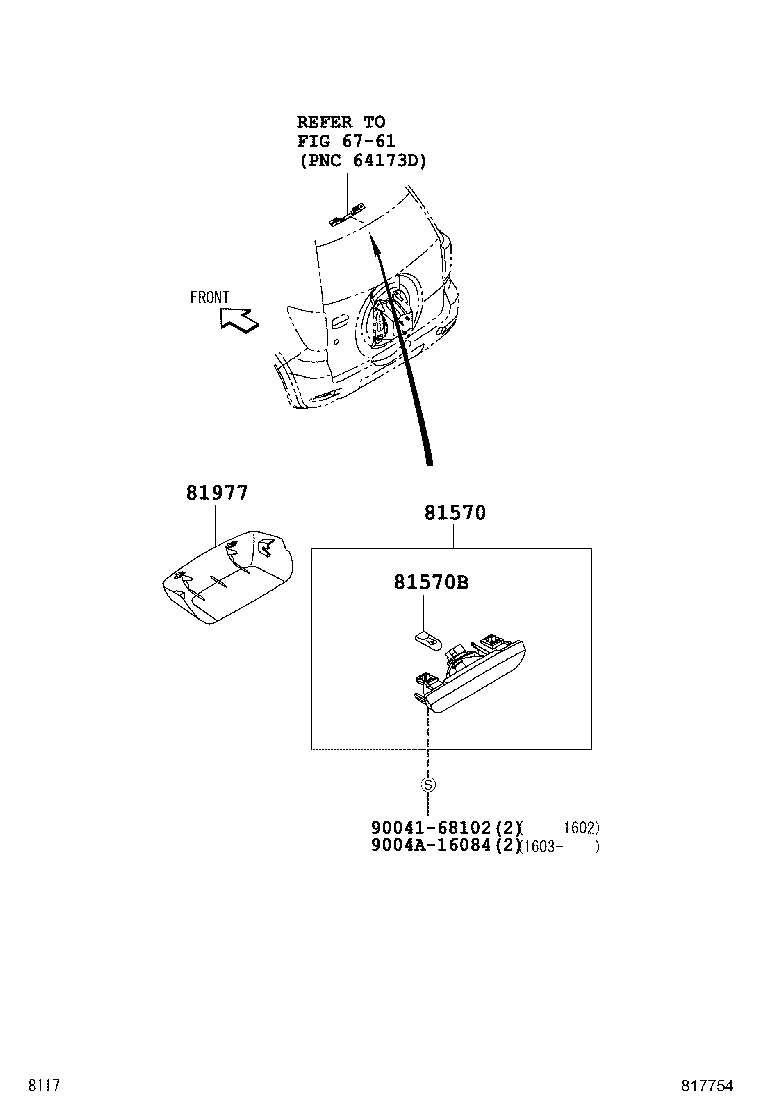 81977-B0010 Cover, Center Stop Lamp Toyota | YoshiParts