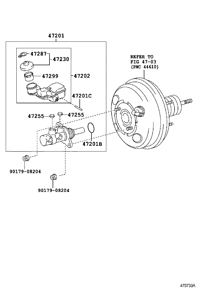 47201-12B02 Cylinder Sub-Assy, Brake Master Toyota | YoshiParts