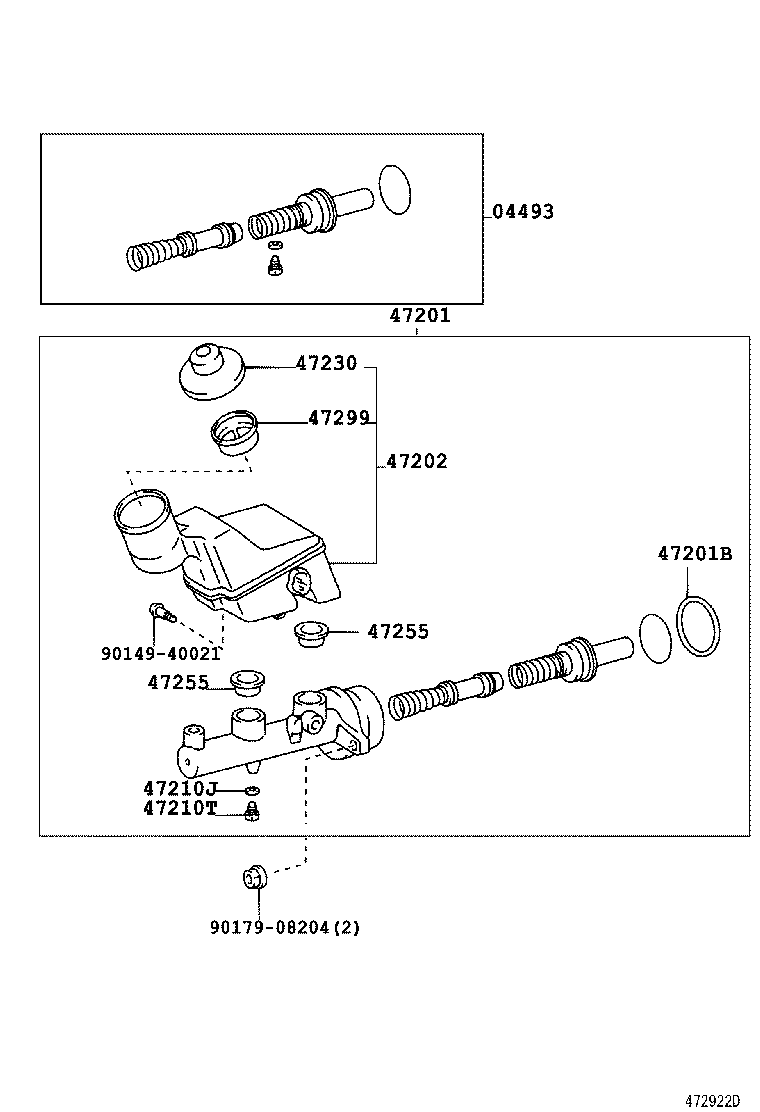 47201-1A350 Cylinder Sub-Assy, Brake Master Toyota | YoshiParts