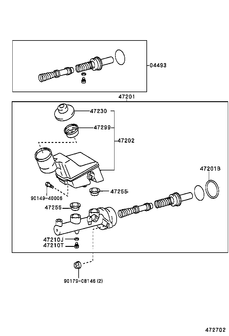 04493-1A010 Cylinder Kit, Brake Master Toyota | YoshiParts
