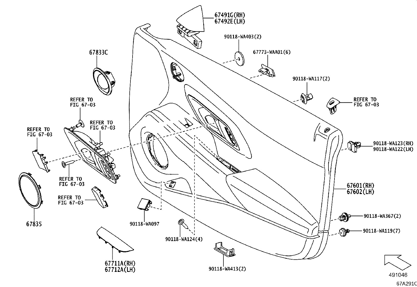 67651-WAA02 Grille Sub-Assy, Rear Speaker, Rh Toyota | YoshiParts