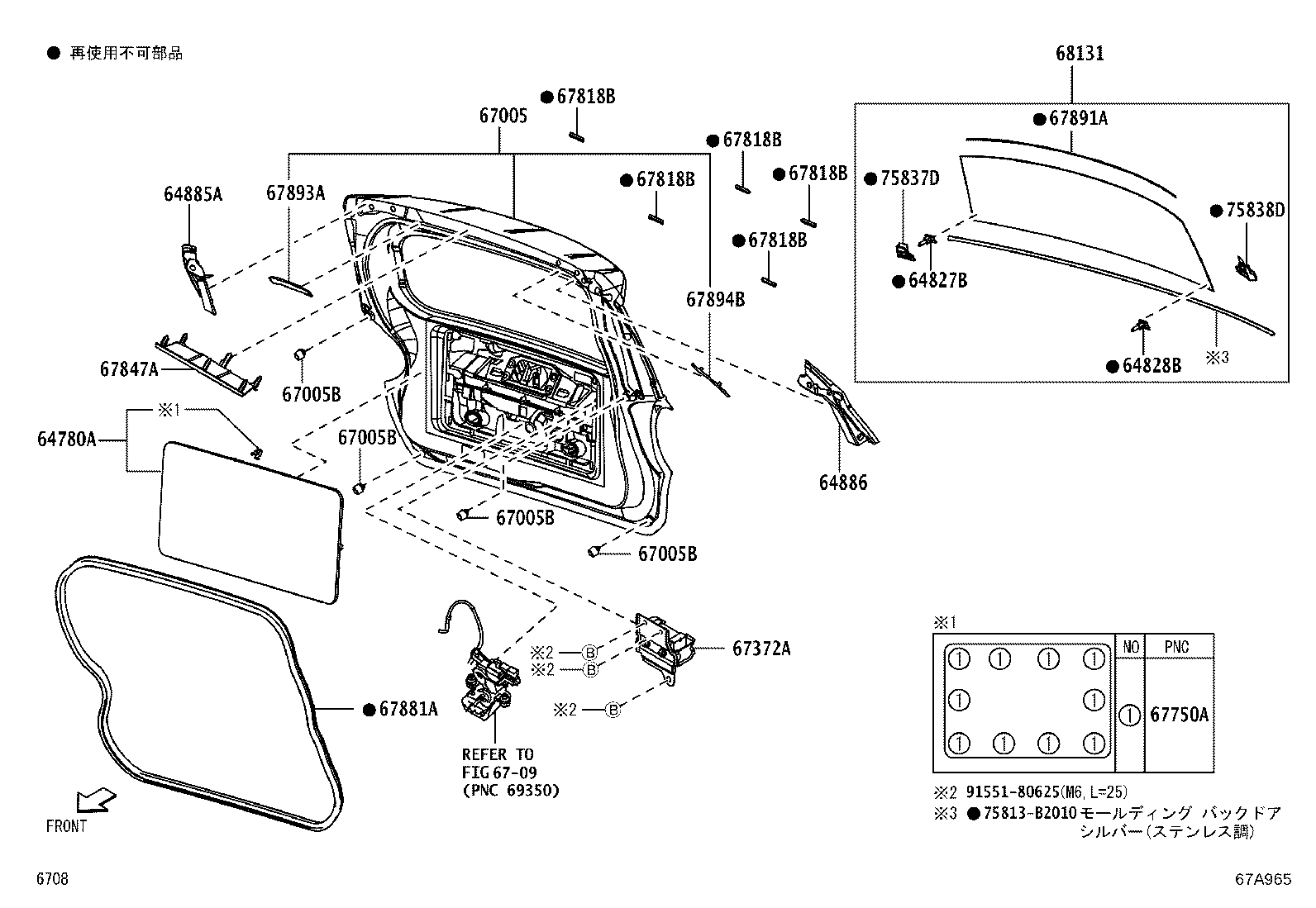 67005-B2C91-B0 Panel Sub-Assy, Back Door Toyota | YoshiParts