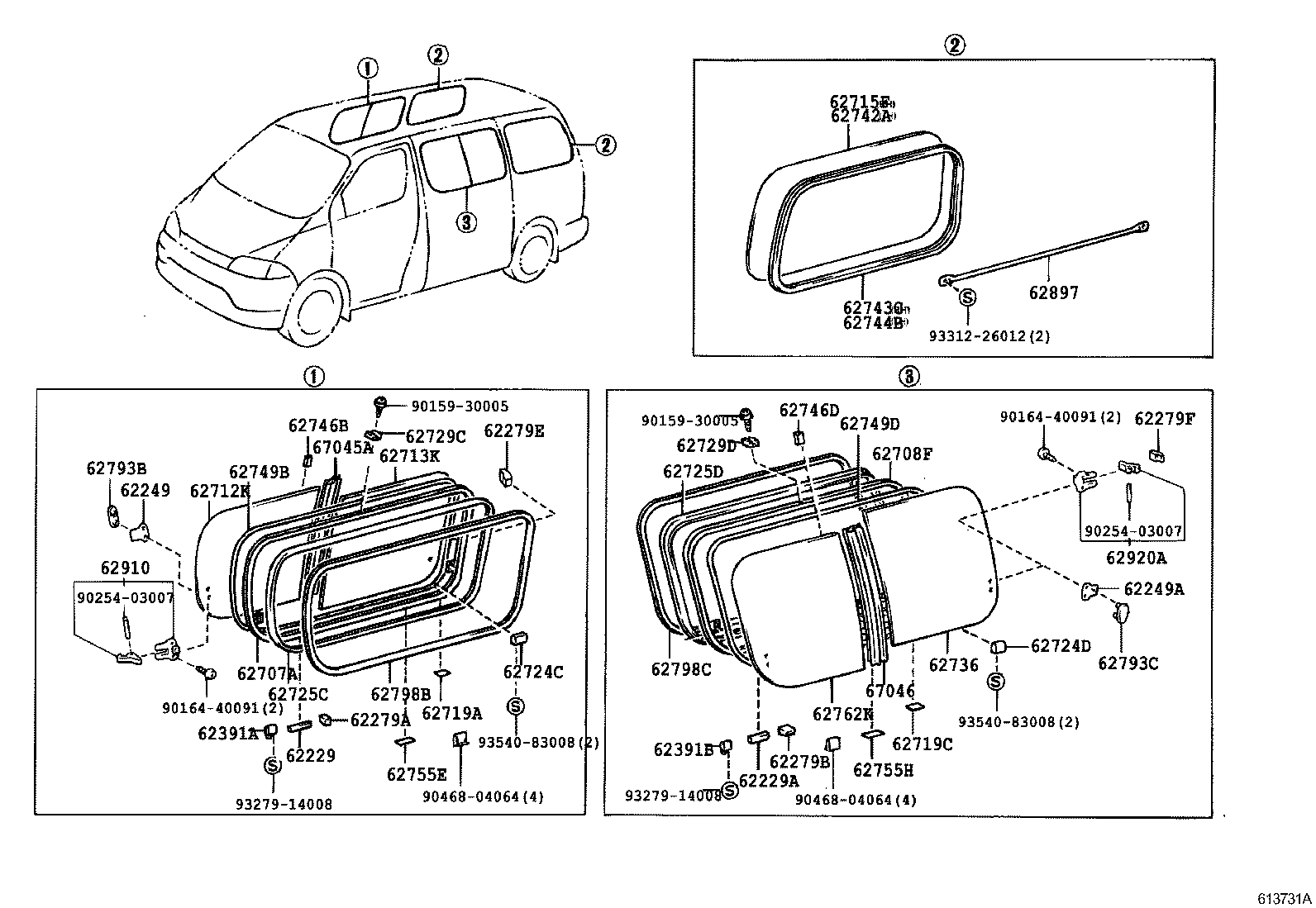 62749-26060 Seal, Side Window Frame Toyota | YoshiParts