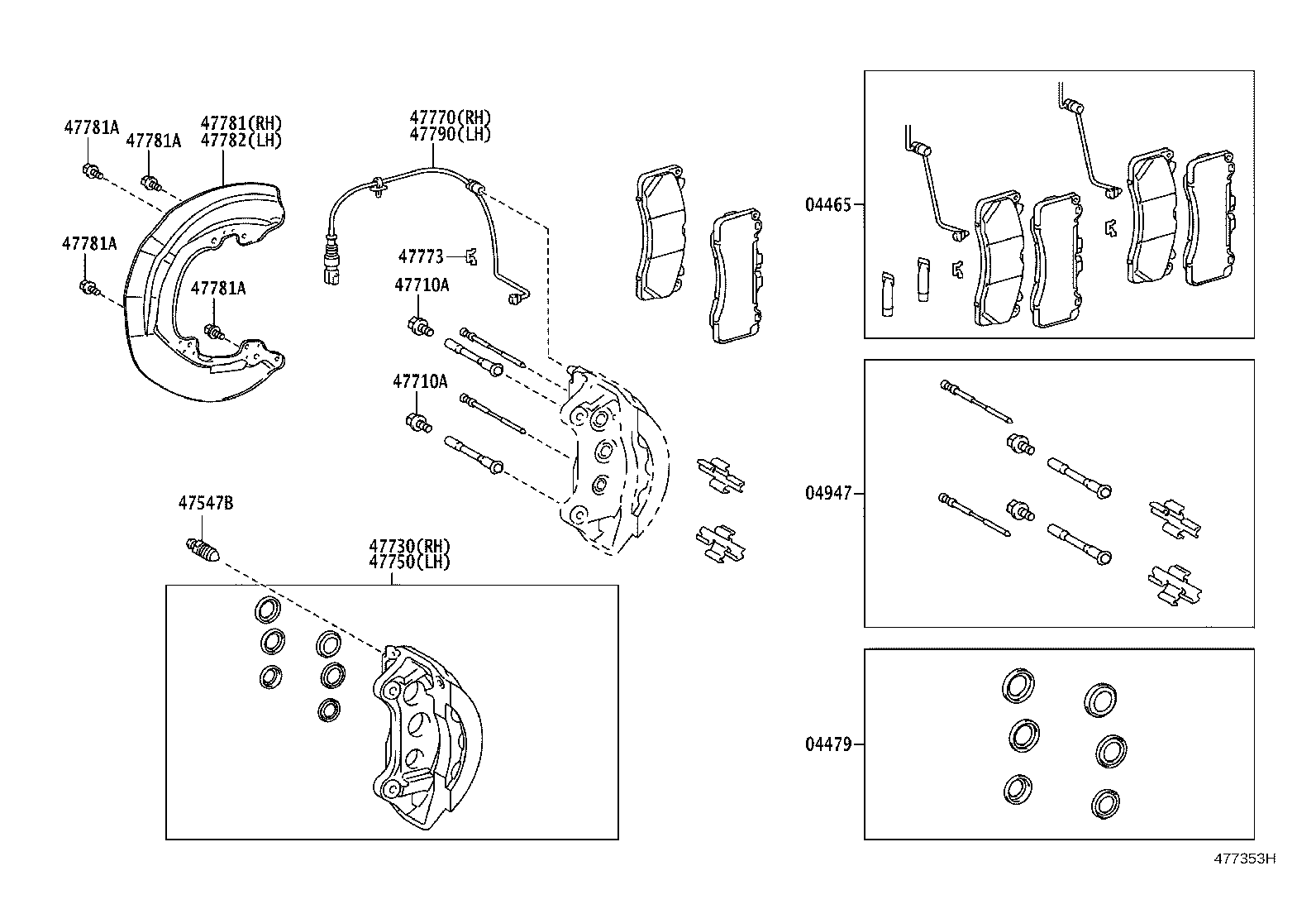04465-0W150 Pad Kit, Disc Brake, Front Lexus | YoshiParts