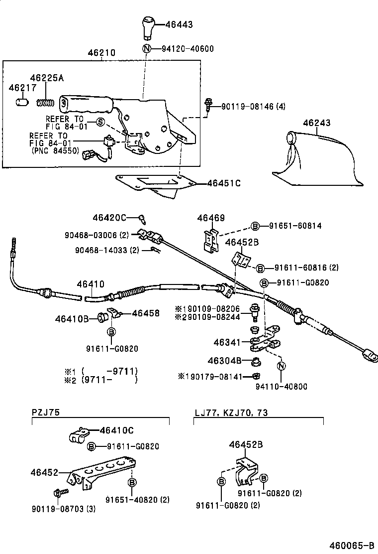 46410-60241 Cable Assy, Parking Brake, No.1 Toyota | YoshiParts