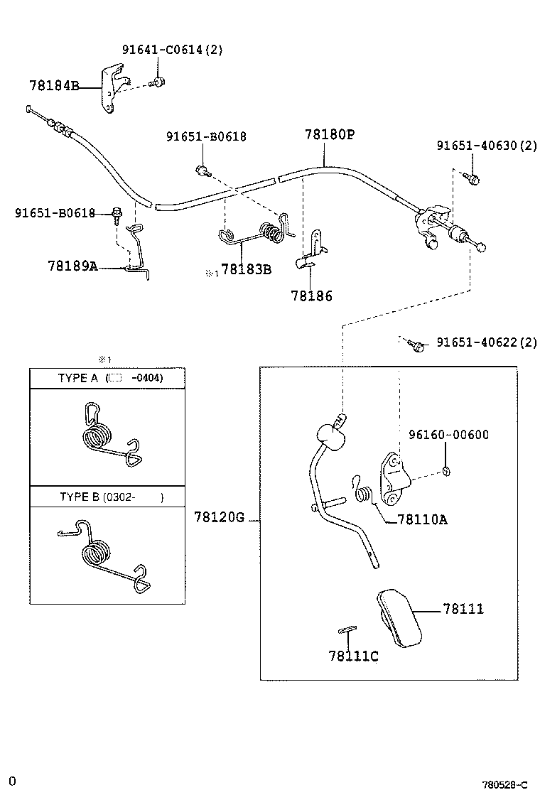 78180-1A751 Cable Assy, Accelerator Control Toyota | YoshiParts