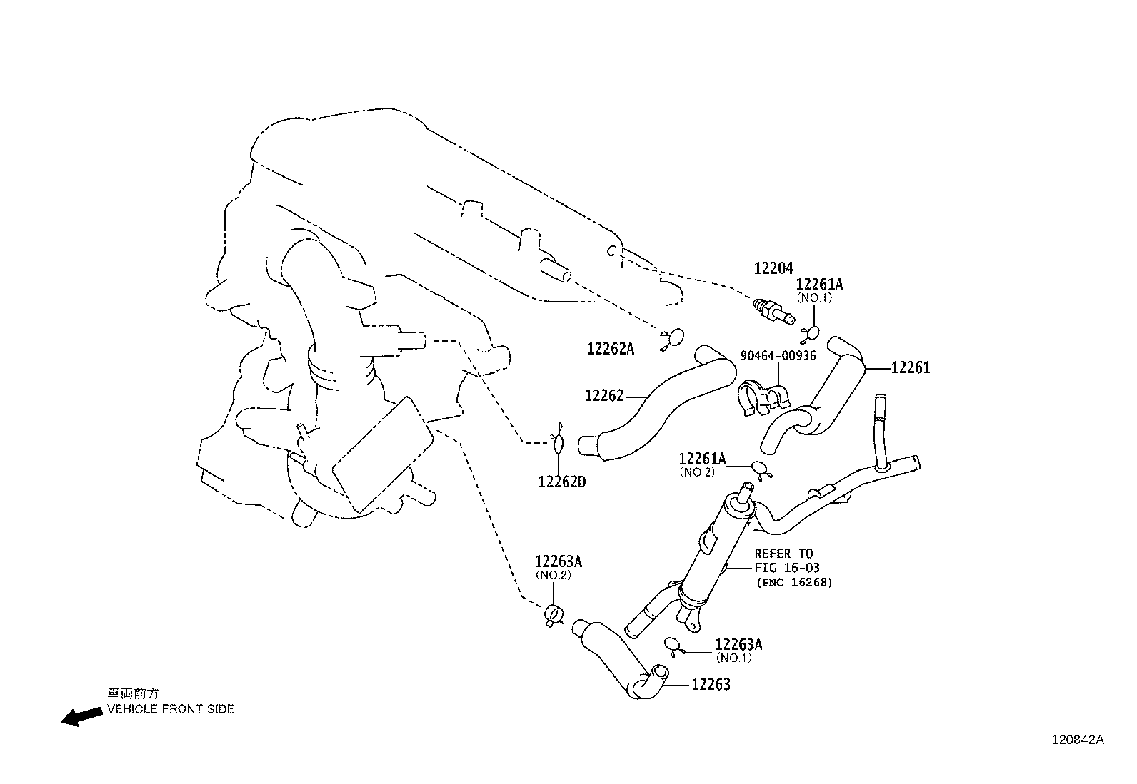 12262-21110 Hose, Ventilation, No.2 Toyota | YoshiParts