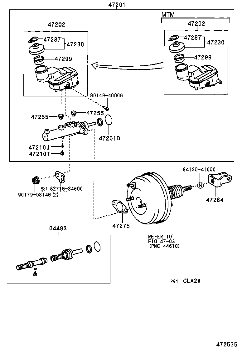 47201-42240 Cylinder Sub-Assy, Brake Master Toyota | YoshiParts