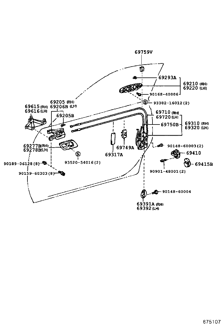69759-14060 Silencer, Front Door Lock Link Toyota | YoshiParts
