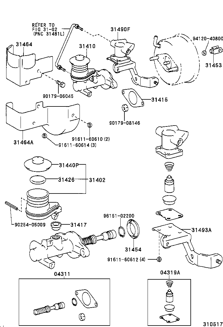 31410-60550 Cylinder Assy, Clutch Master Toyota | YoshiParts