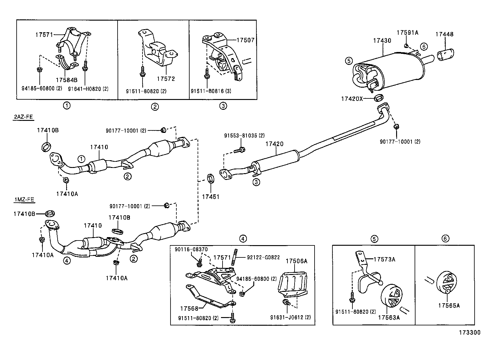 17507-20040 Bracket Sub-Assy, Exhaust Pipe No.2 Support Toyota | YoshiParts