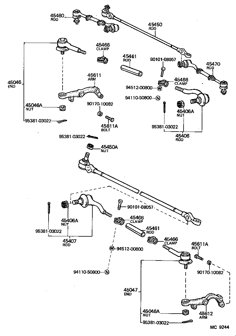 45450-29065 Rod Assy, Steering Relay Toyota | YoshiParts