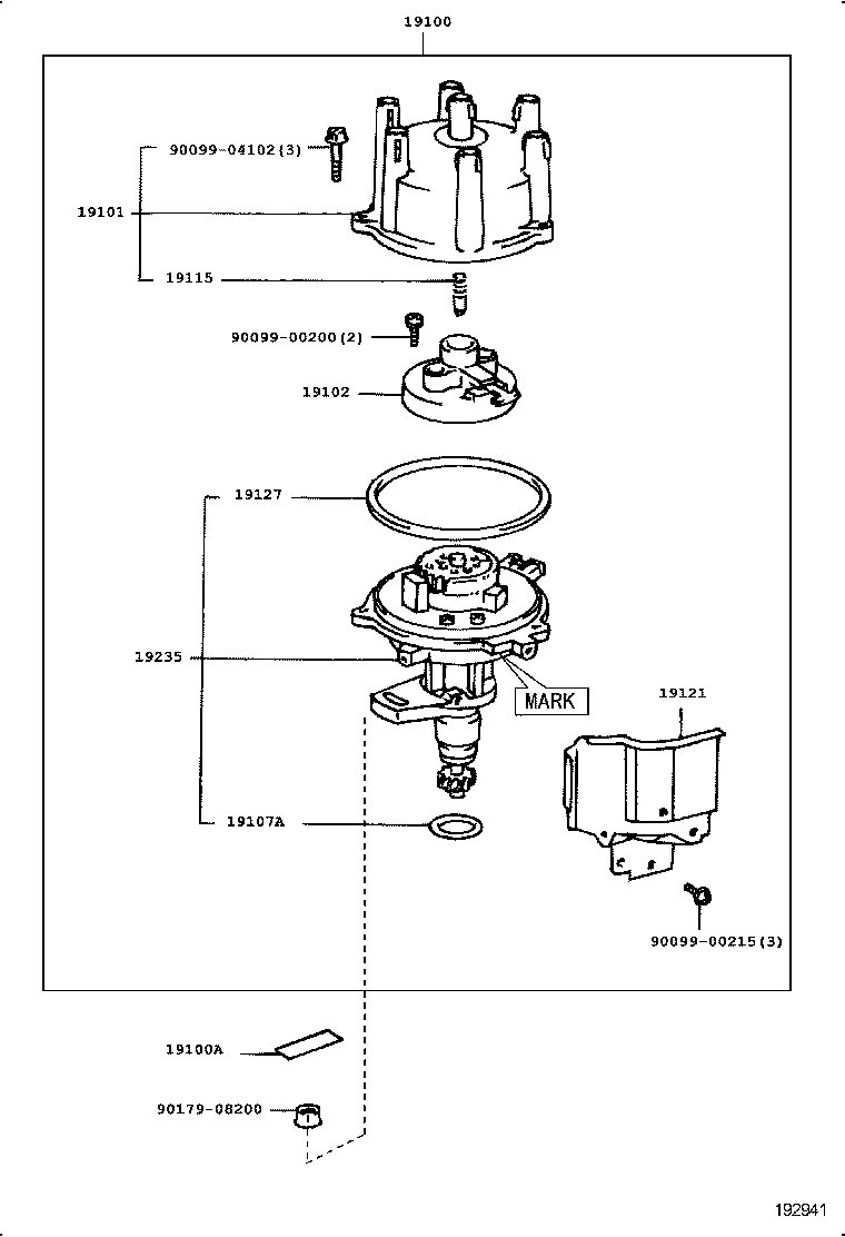 19101-46020 Cap Sub-Assy, Distributor Toyota | YoshiParts