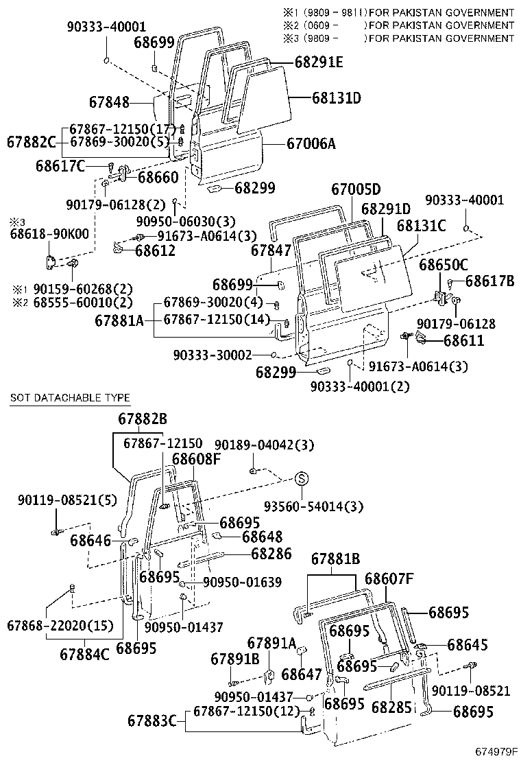 68291-90K01 Weatherstrip, Back Door Glass, Rh Toyota | YoshiParts