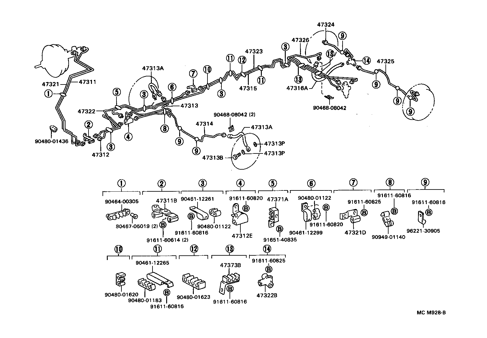 90468-08042 Clamp Toyota | YoshiParts