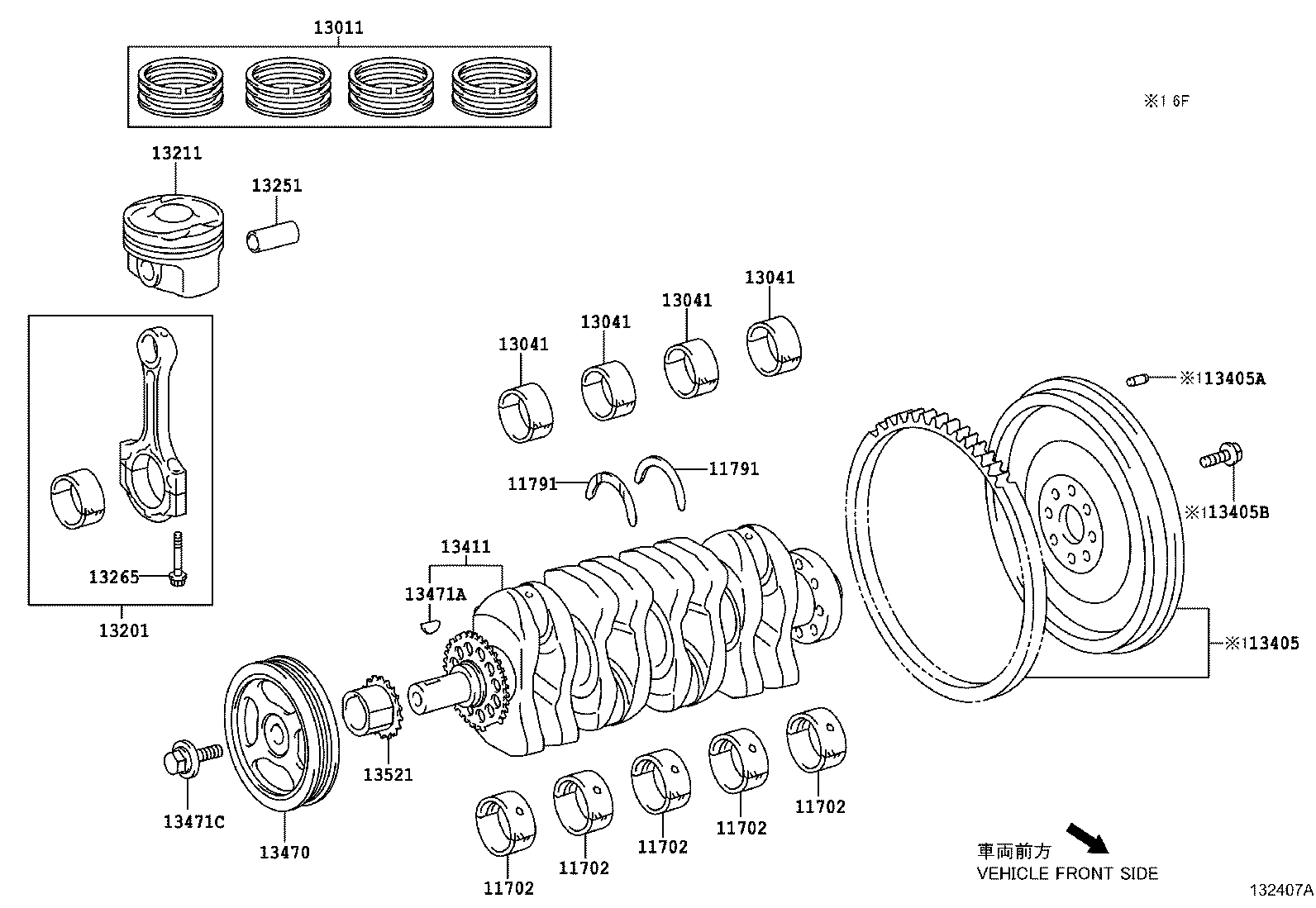 13041-0Y040-01 Bearing, Connecting Rod Toyota | YoshiParts