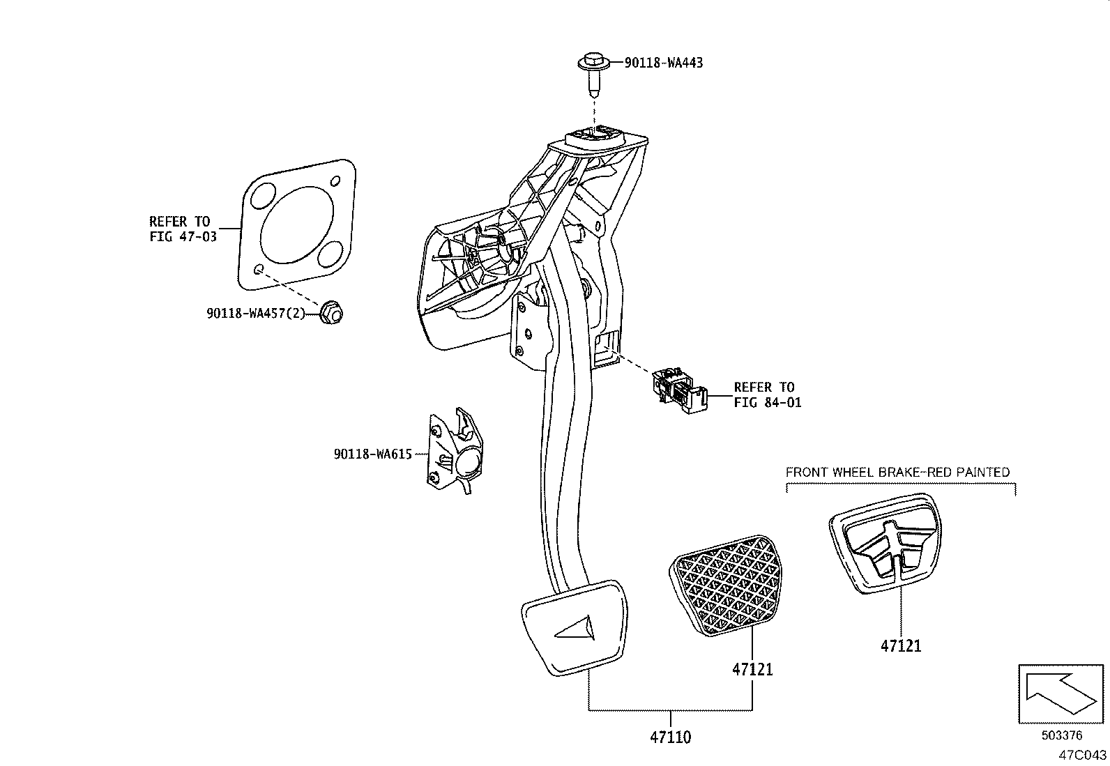 47110-WAA02 Support Assy, Brake Pedal Toyota | YoshiParts