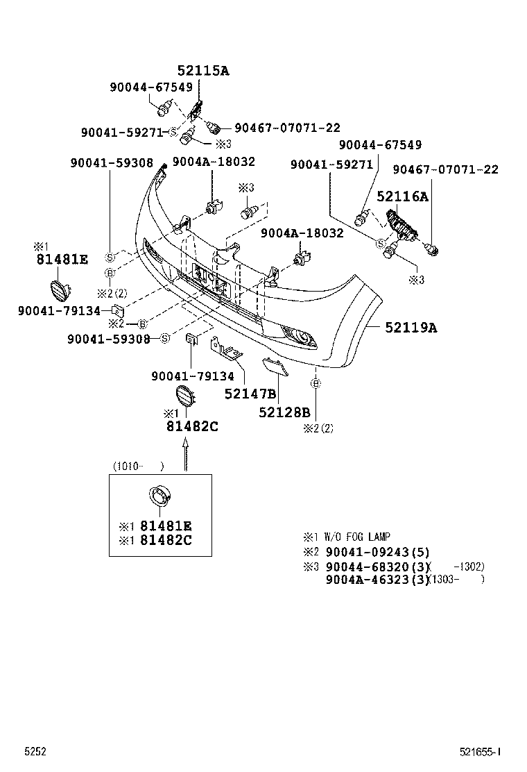 52128-BZ070 Cover, Front Bumper Hole, Lh Toyota | YoshiParts