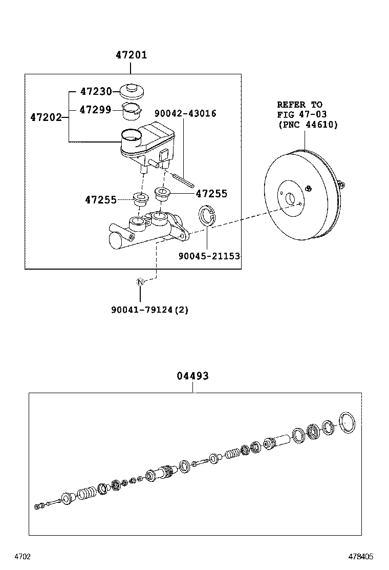 47201-B4010 Cylinder Sub-Assy, Brake Master Toyota | YoshiParts
