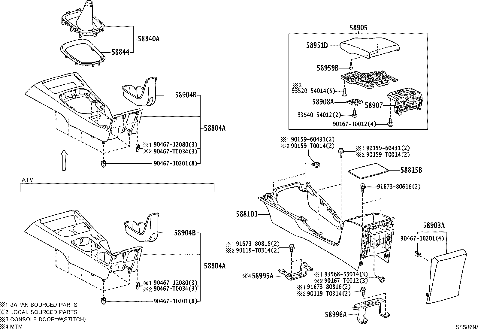 58951-KK010-C2 Door, Console Compartment, Outer Toyota | YoshiParts