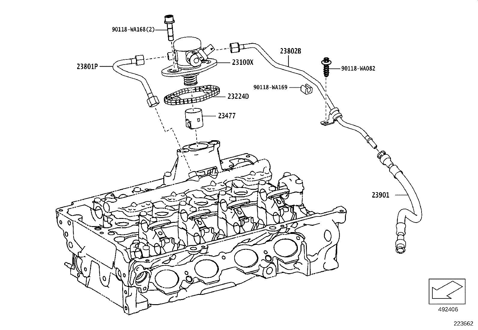 23801-WAA04 Pipe Sub-Assy, Fuel, No.2 Toyota | YoshiParts